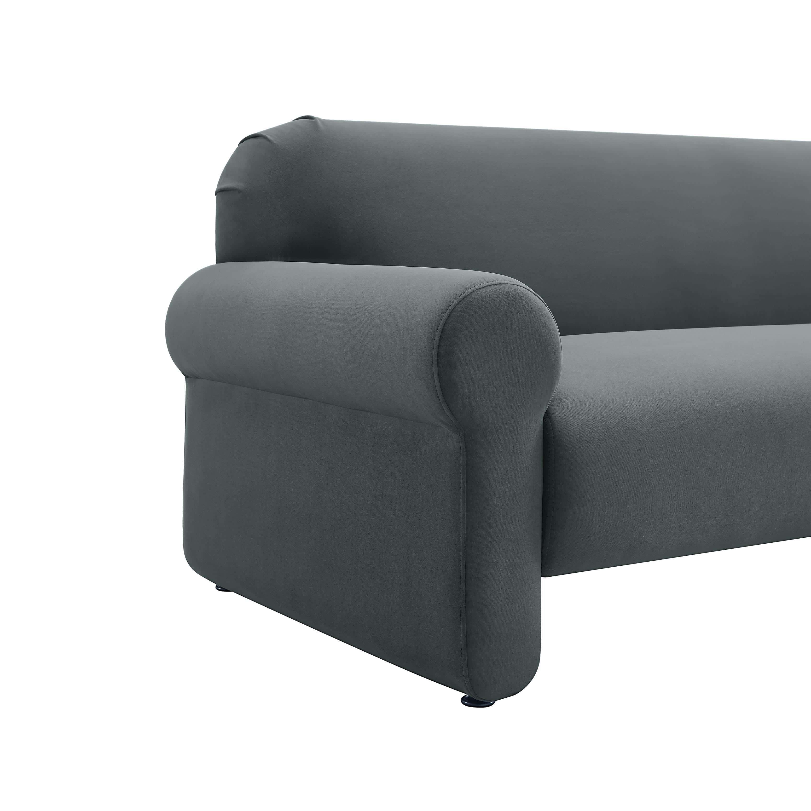 Keelee Gray 84" Velvet Sofa at Futonland