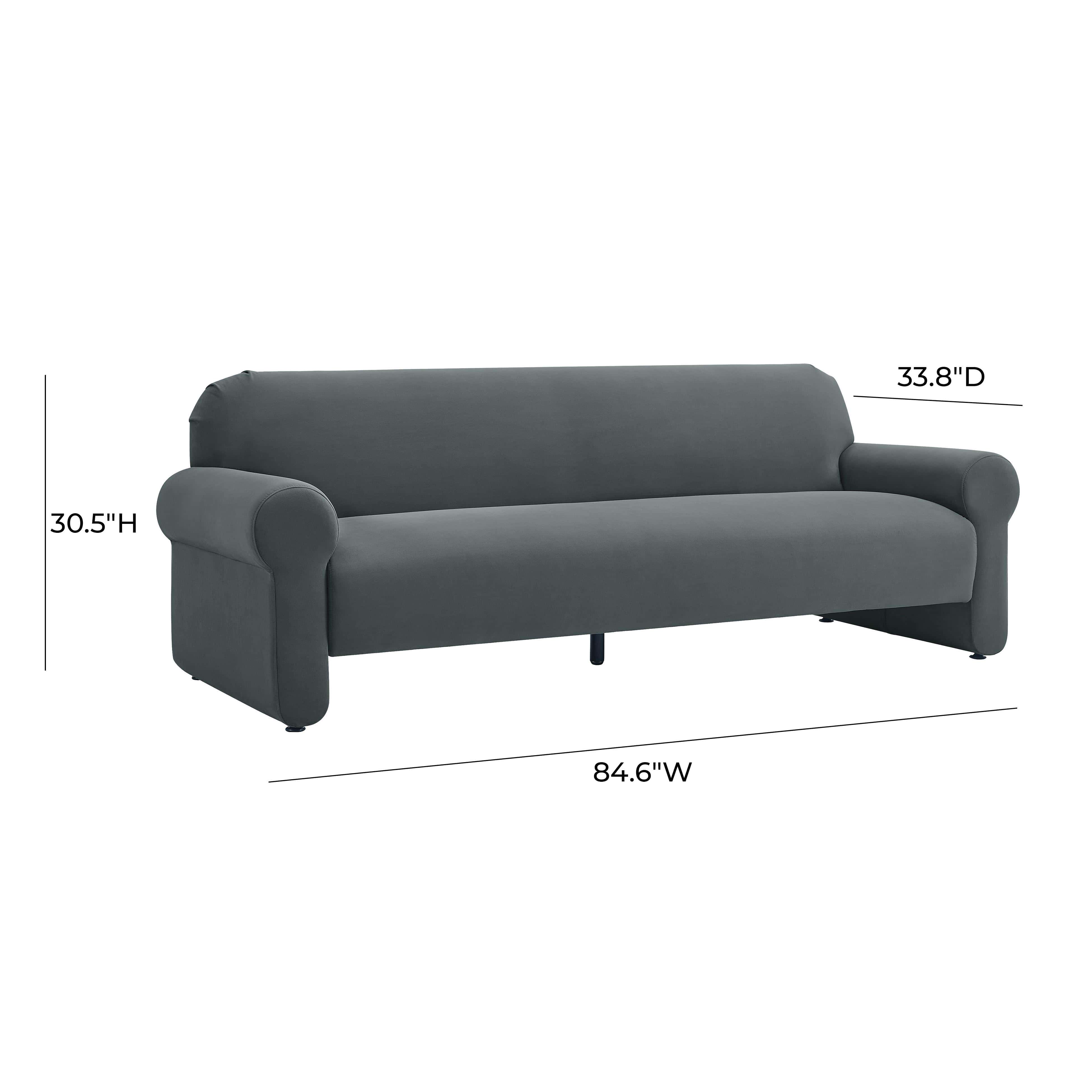 Keelee Gray 84" Velvet Sofa at Futonland