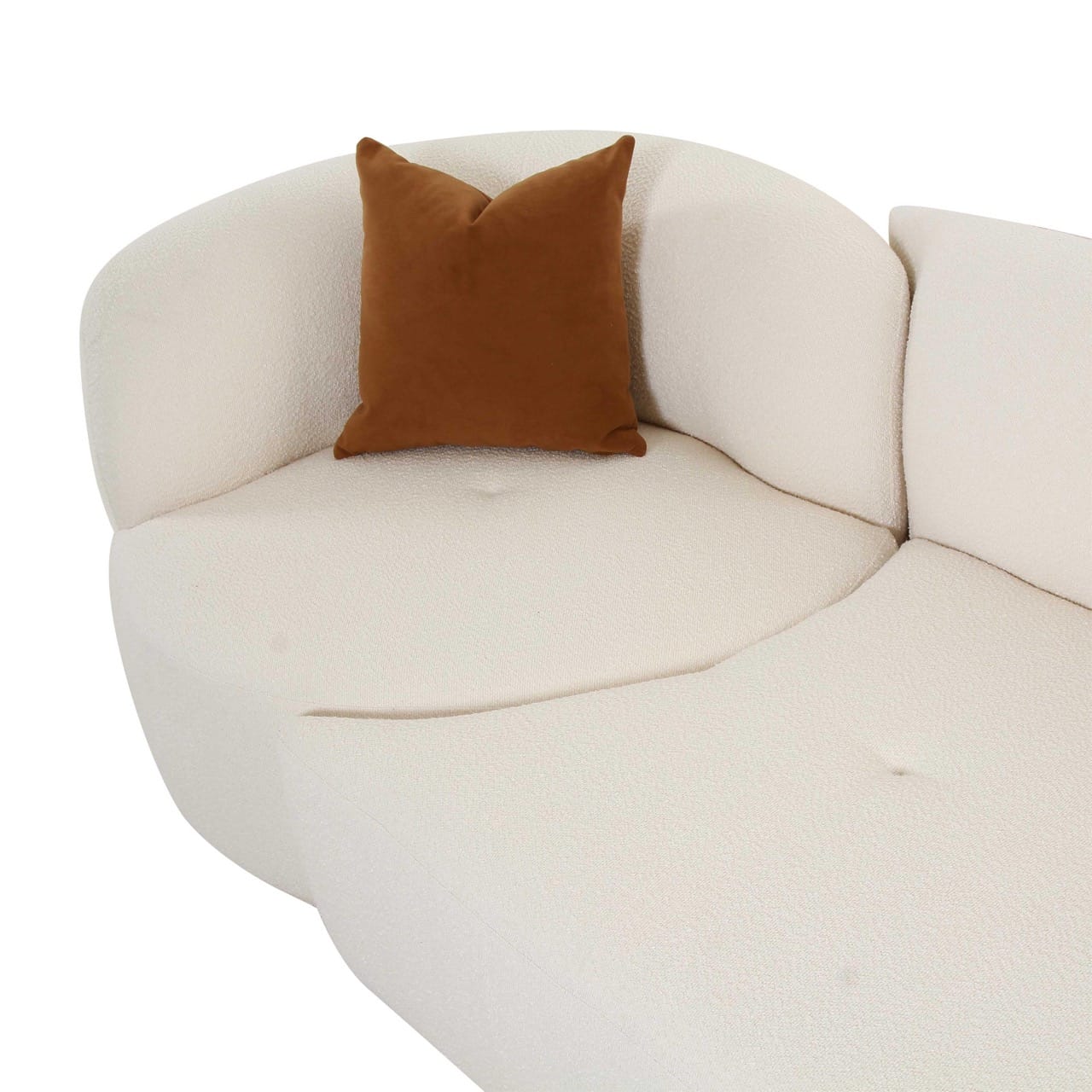 Fickle Cream Boucle 2-Piece Modular RAF Sofa at Futonland