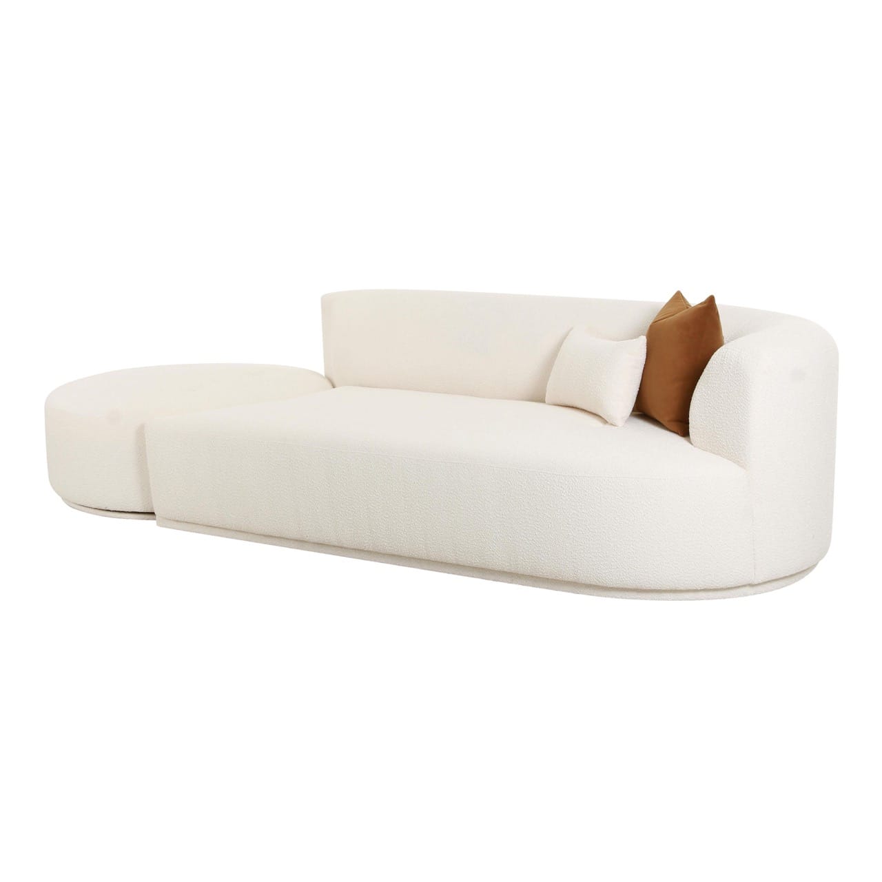 Fickle Cream Boucle 2-Piece Chaise Modular RAF Sofa at Futonland