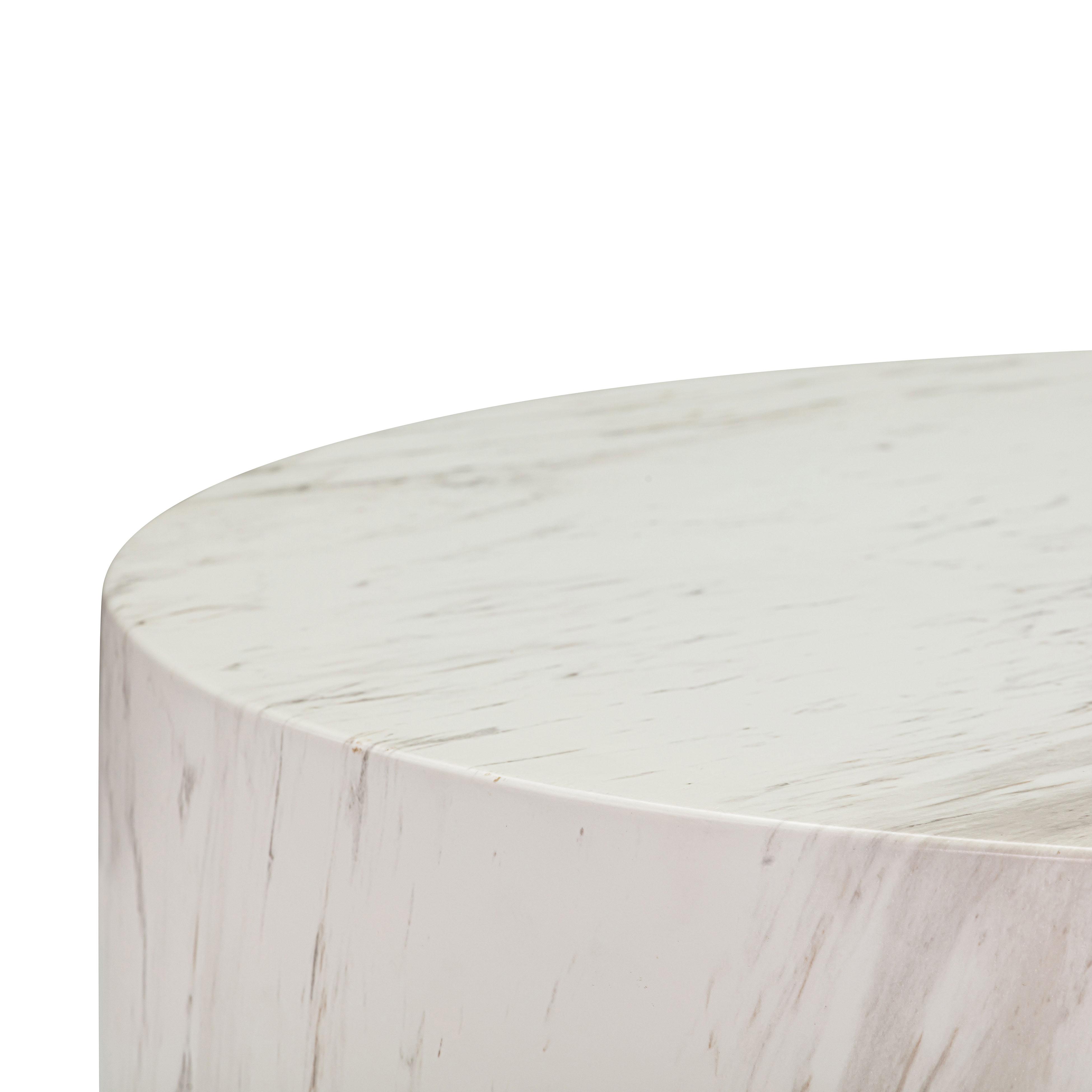 Mimi White Marble Coffee Table at Futonland