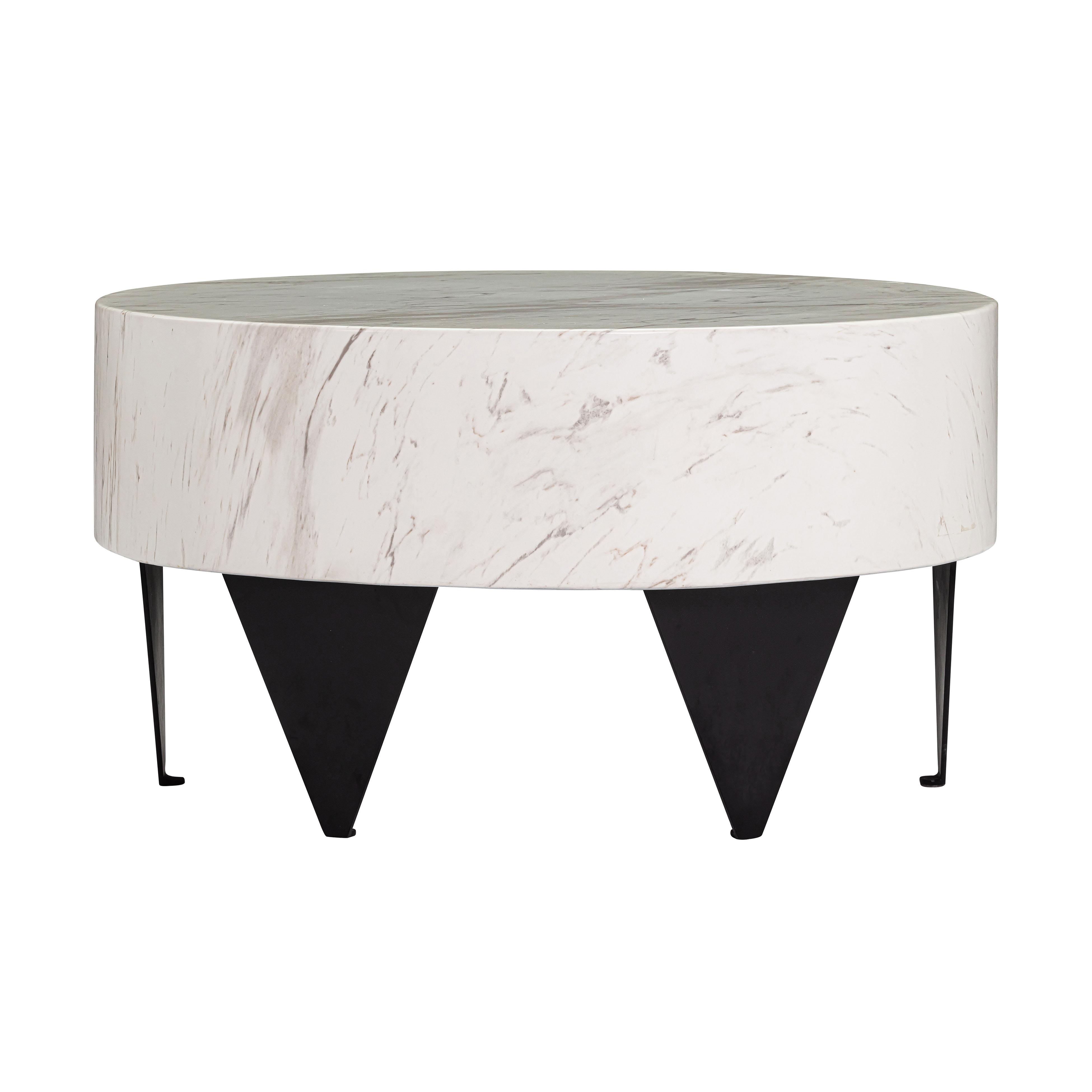 Mimi White Marble Coffee Table at Futonland