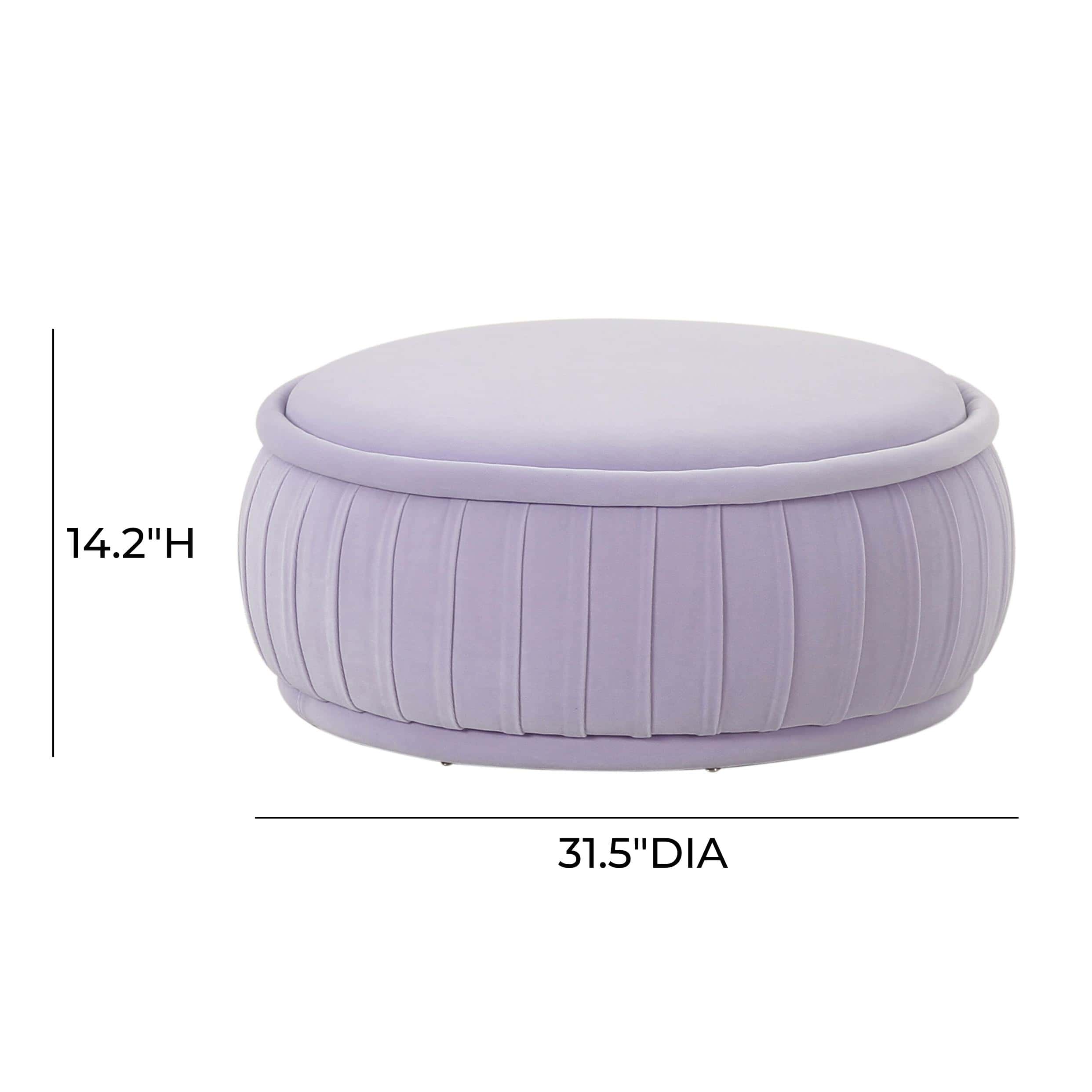 Rylee Lavender Velvet Ottoman by TOV Furniture