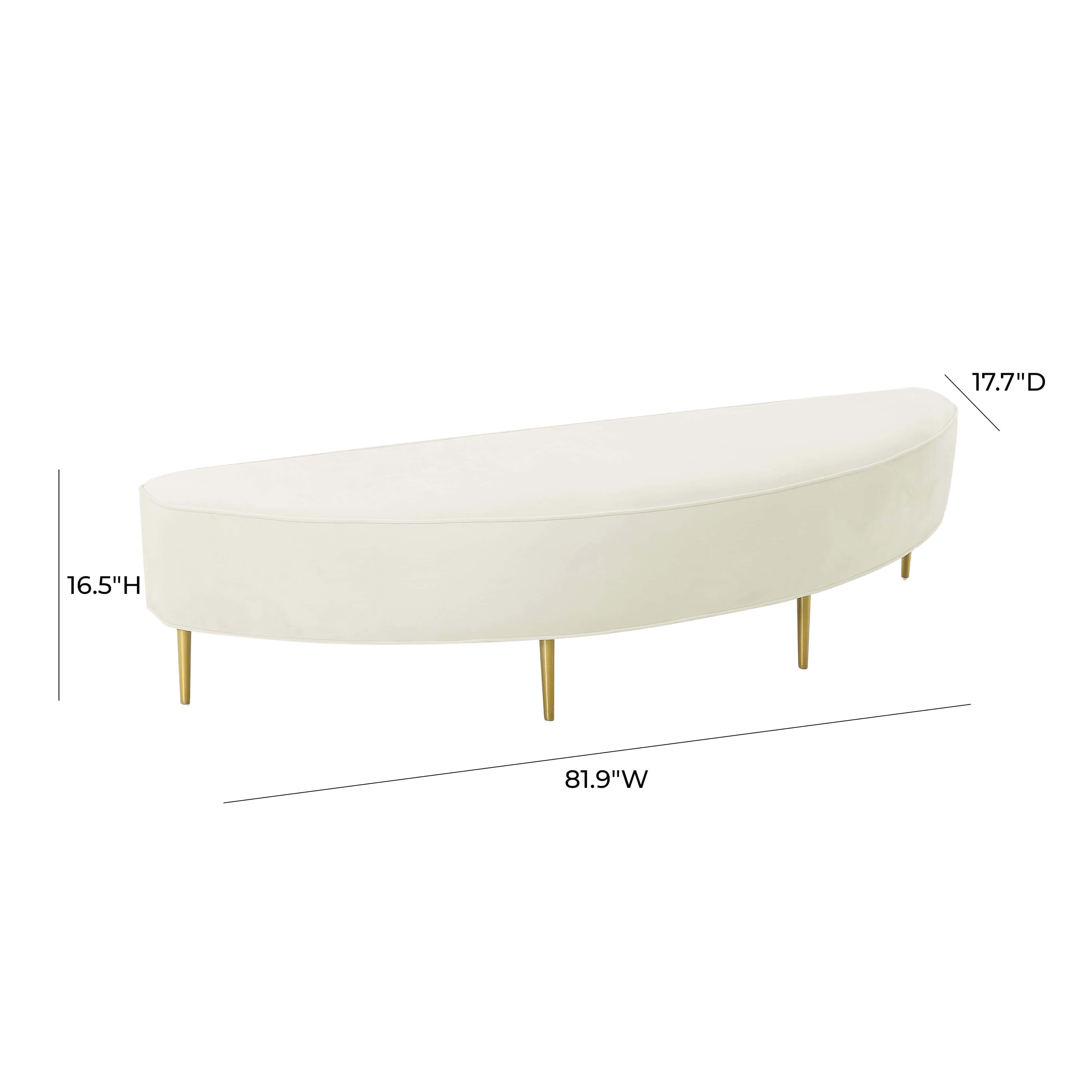 Bianca Cream Velvet King Bench at Futonland