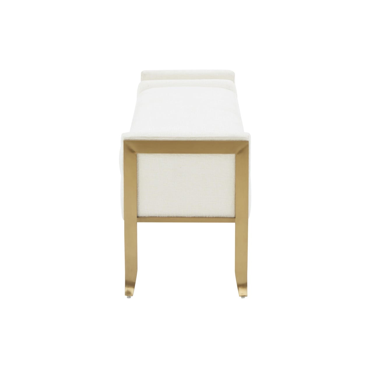 Ines Cream Textured Velvet Bench at Futonland