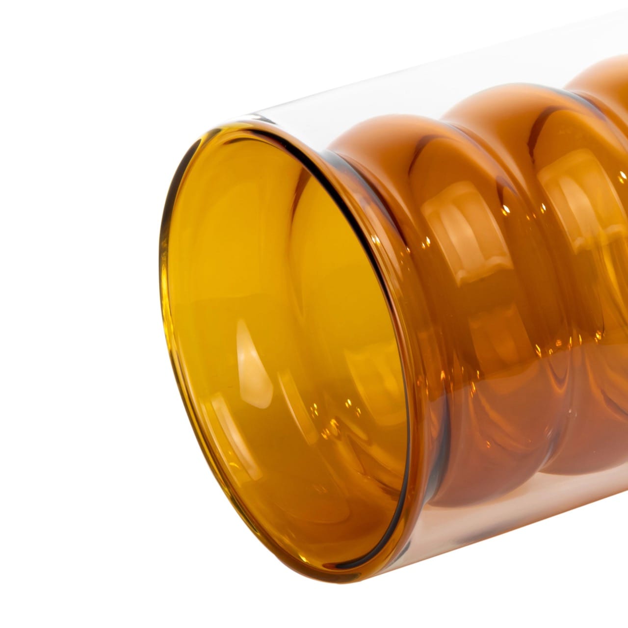 Waves Amber Water Glass - Set of 4 at Futonland