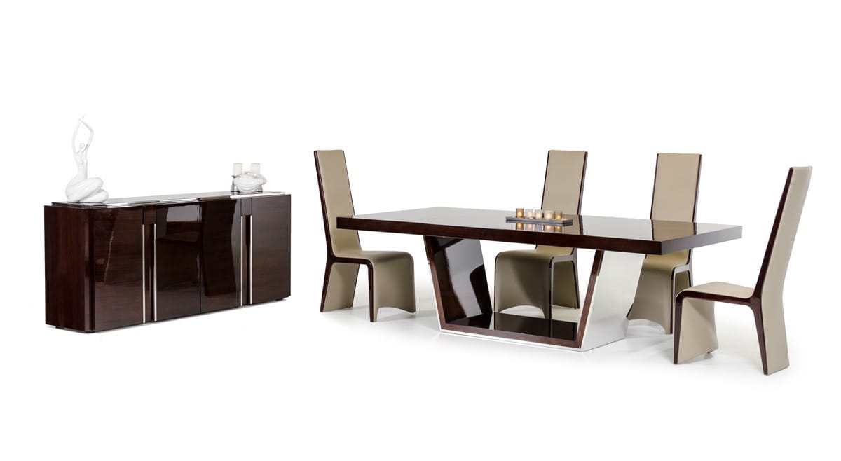 Modrest Alexander Modern Ebony High Gloss Dining Table at Futonland