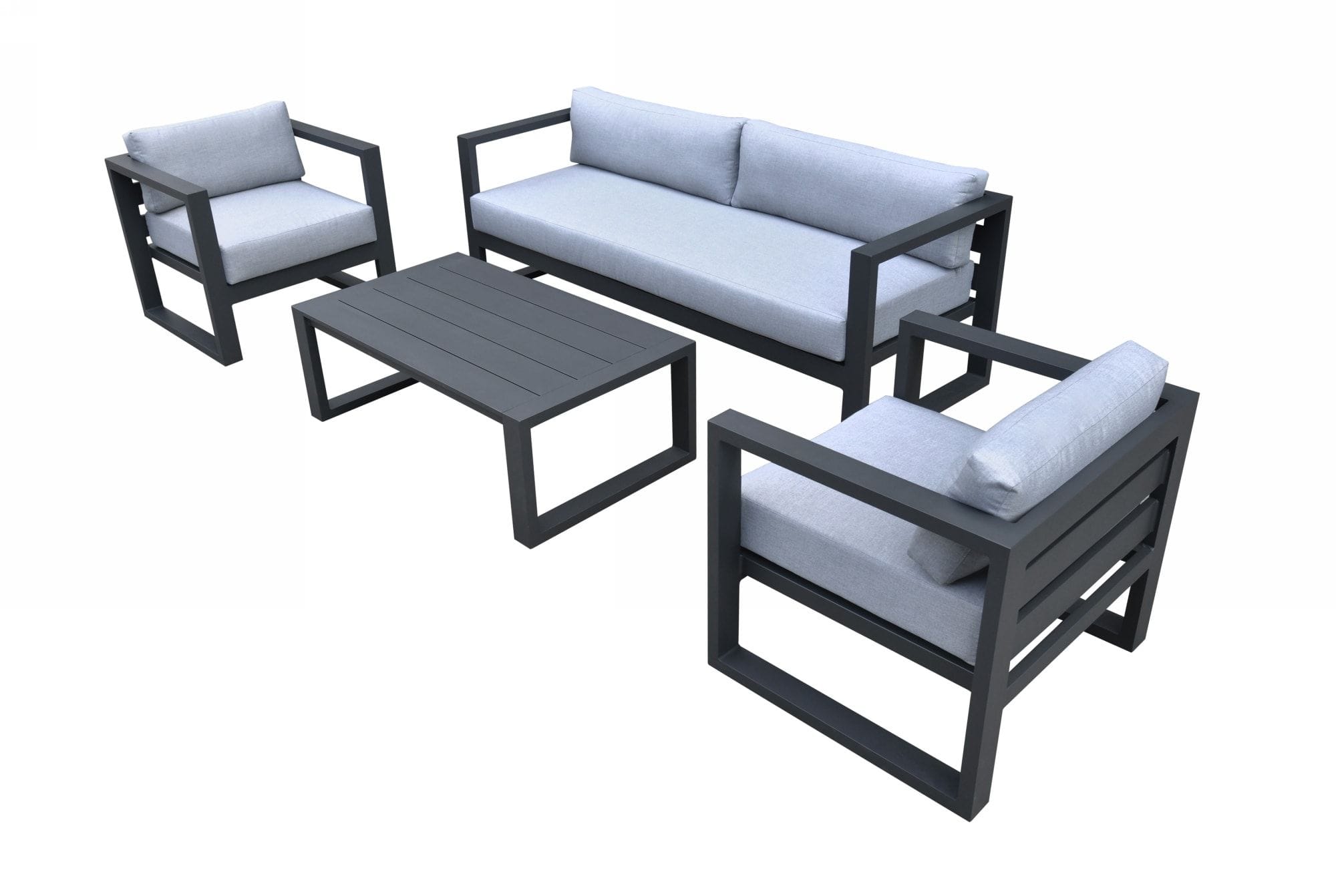 Renava Weber - Modern Outdoor Grey & Black Sofa Set at Futonland