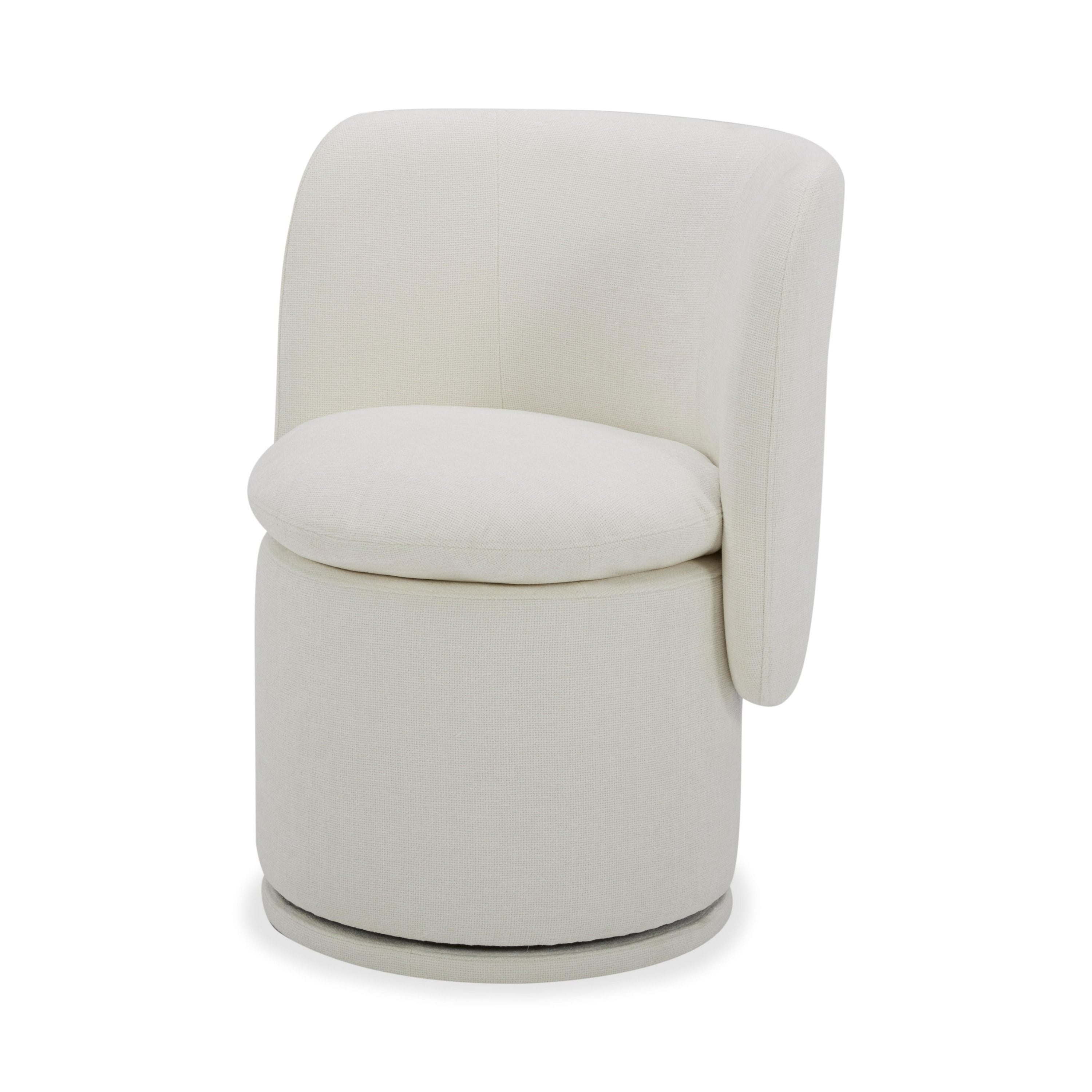 Divani Casa Norris - Modern Ivory Fabric Swivel Dining Chair at Futonland