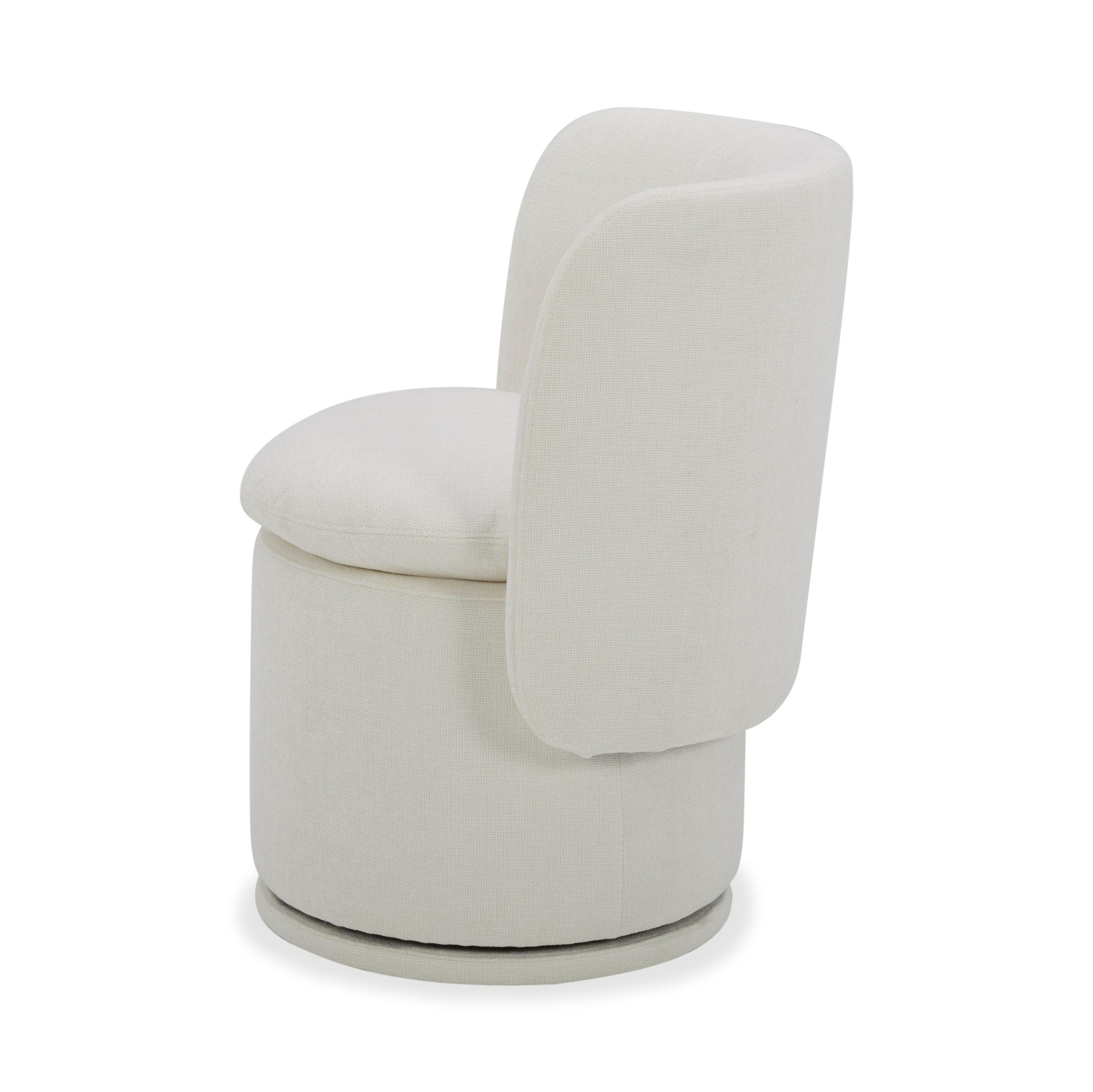 Divani Casa Norris - Modern Ivory Fabric Swivel Dining Chair at Futonland