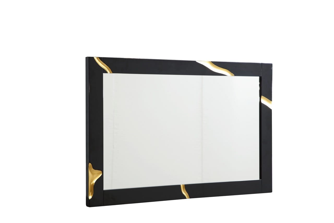 Modrest Aspen - Modern Black Large Mirror at Futonland