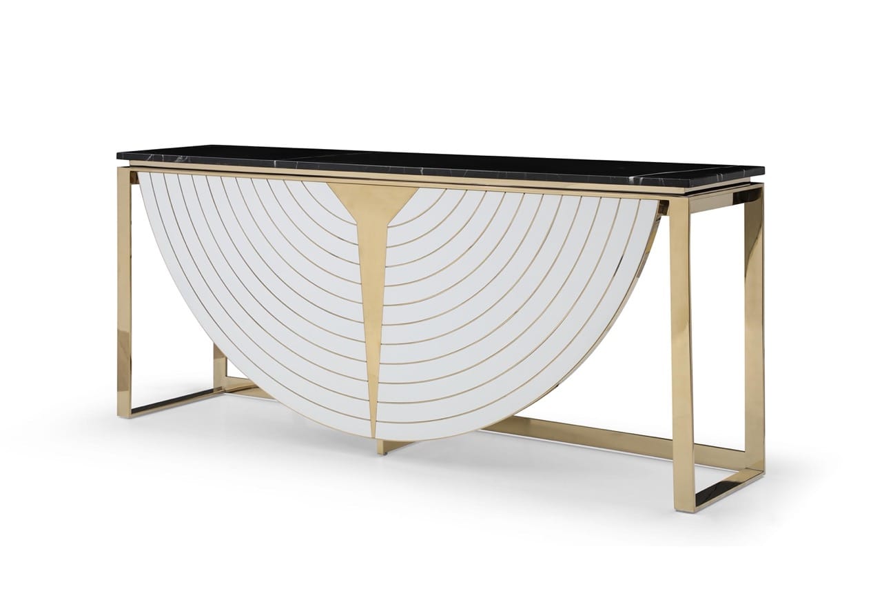 Modrest Flavio - Gold + Marble Console Table by VIG Furniture