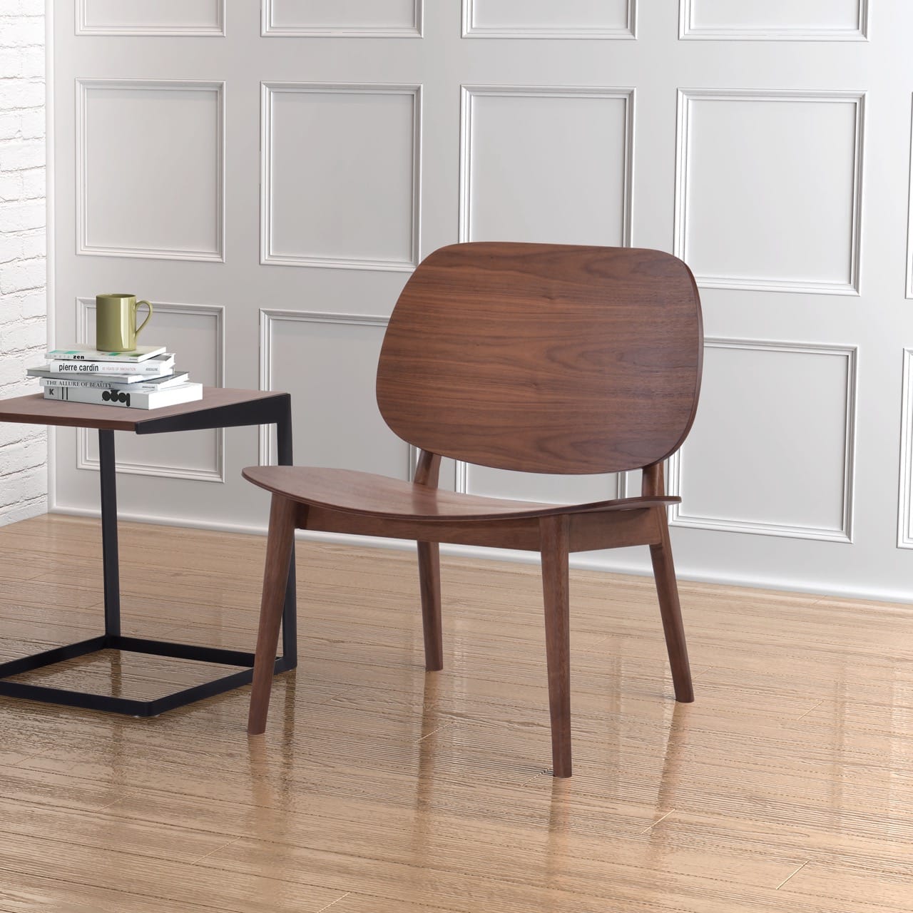 Priest Lounge Chair Walnut at Futonland