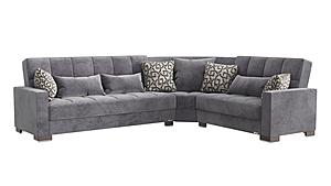 Molina Floket Gray Sectional Sofa Sleeper by Casamode