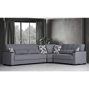 Molina Floket Gray Sectional Sofa Sleeper by Casamode