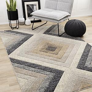 Merino Ivory/Blue Landscape Area Rug at Futonland