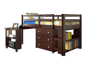 Twin Louver Low Loft Group C - White at Futonland