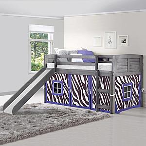 Mission Bunkbed White w/Pink Tent Kit at Futonland
