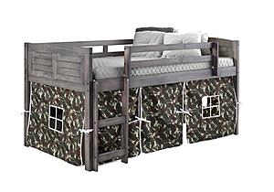 Twin Louver Low Loft White w/Blue Tent & Slide at Futonland