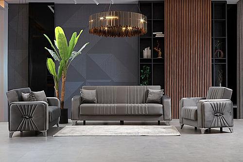 Levante Gray Velvet Sofa Bed by Alpha Furniture