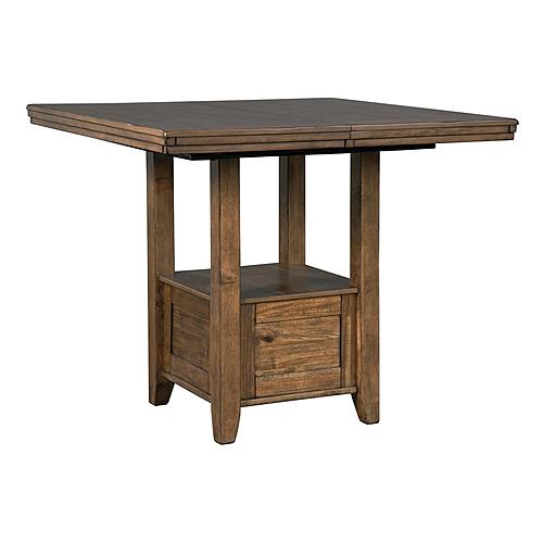 Gilman Rectangle Glass Top Dining Table (Gray Legs) at Futonland