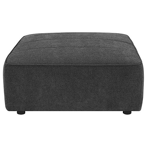 Teddy Grey Velvet Ottoman Stool at Futonland