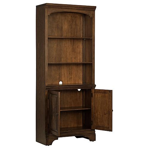 Bookcase w/Doors Mahogany at Futonland