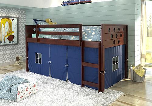 Louver Low Loft Antique Grey w/Zebra Tent Kit at Futonland