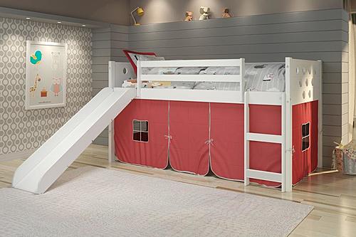 Louver Low Loft Antique Grey w/Zebra Tent Kit at Futonland