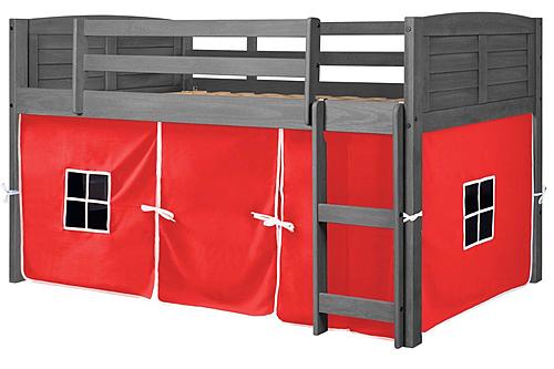 Low Loft Bed Dark Grey at Futonland