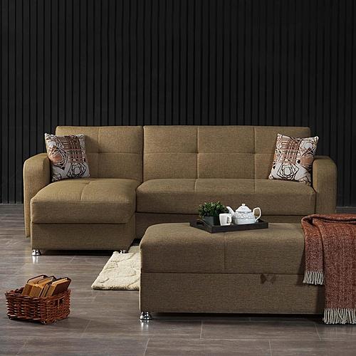 F8819 4 Pcs Corduroy Dark Gray Sectional Sofa at Futonland
