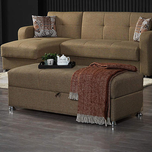 F8819 4 Pcs Corduroy Dark Gray Sectional Sofa at Futonland