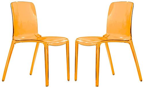 Lippa Dining Side Chair Set of 2 Red at Futonland