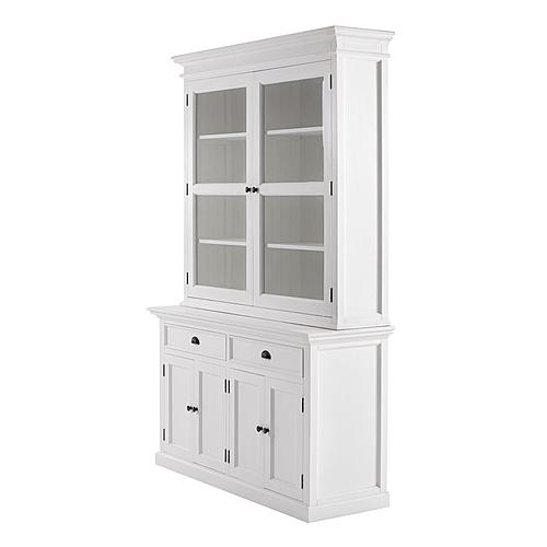 Halifax Glass-Display Hutch Unit, Classic White by Novasolo