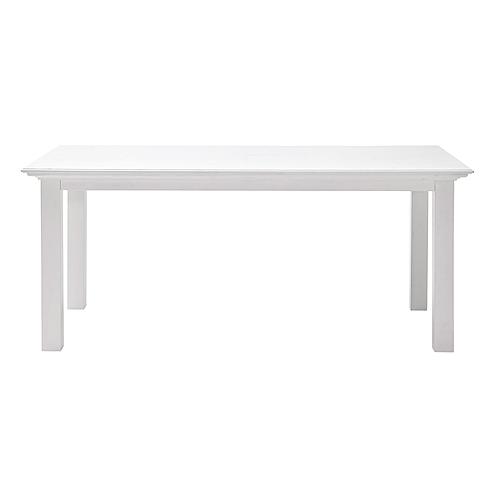 Roma White Wood Dining Table w/Extension at Futonland
