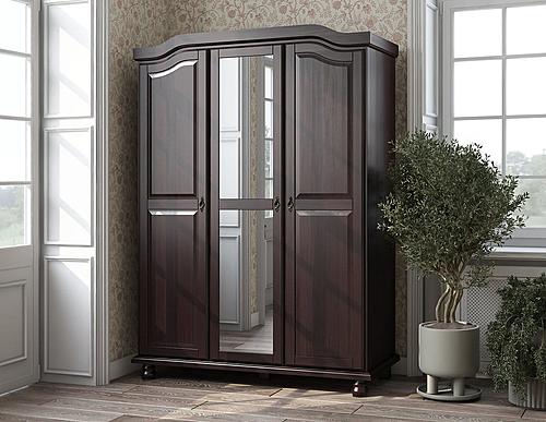 Kyle 3-Door Wardrobe w/Mirror by Palace Imports