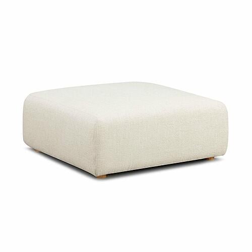 Isla Cream Velvet Ottoman Stool at Futonland