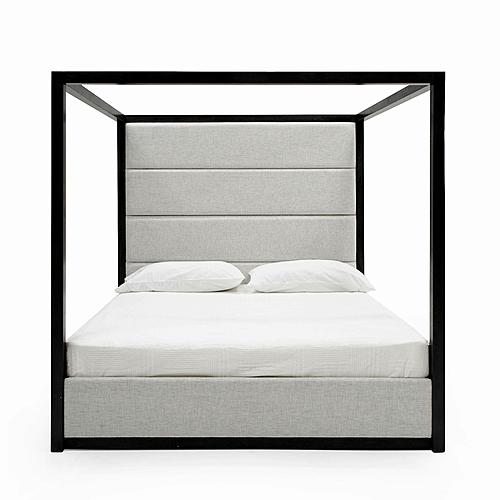 Queen Heather - Modern White Bedroom Bed at Futonland
