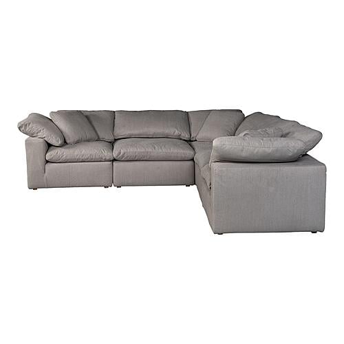 Challenger Gray Sectional Sofa w/LED at Futonland