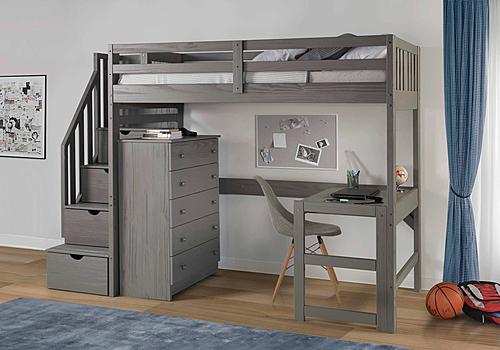 Twin Louver Low Loft Group A - White at Futonland