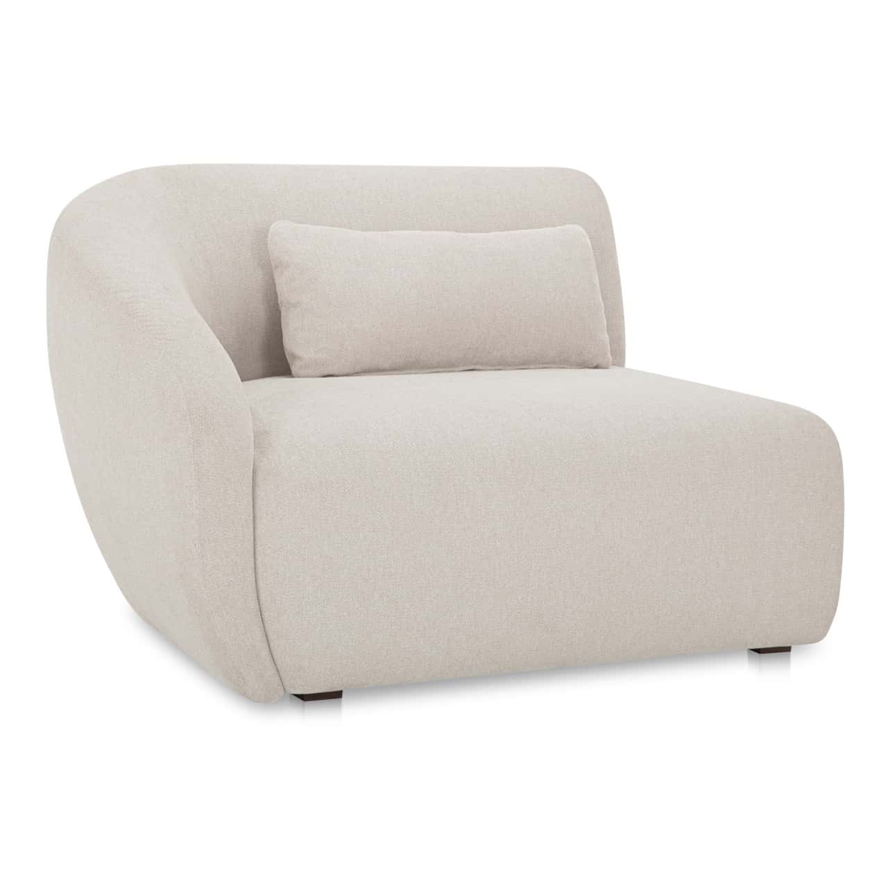 Amelia Left Arm Facing Chair Warm White at Futonland
